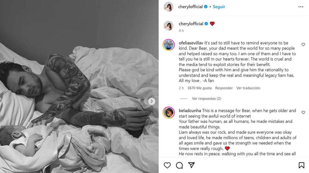 El doloroso mensaje de la madre del hijo de Liam Payne