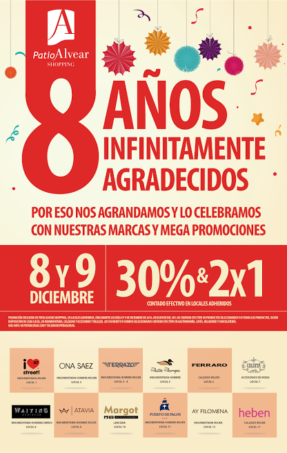 El Patio Alvear te invita a celebrar su cumpleaños con promos y descuentos