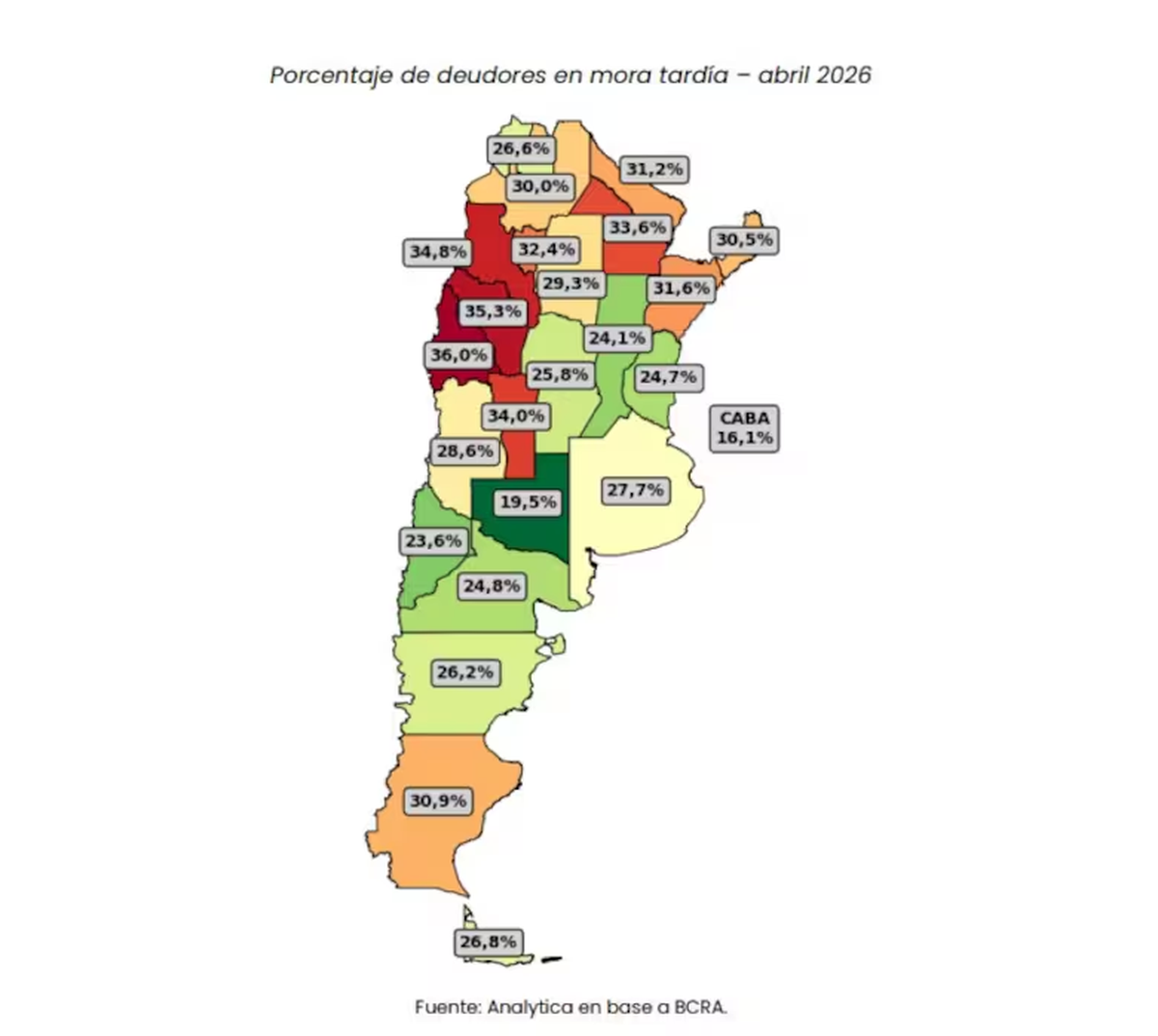 La Argentina partida por las deudas: dónde están los mayores niveles de ...
