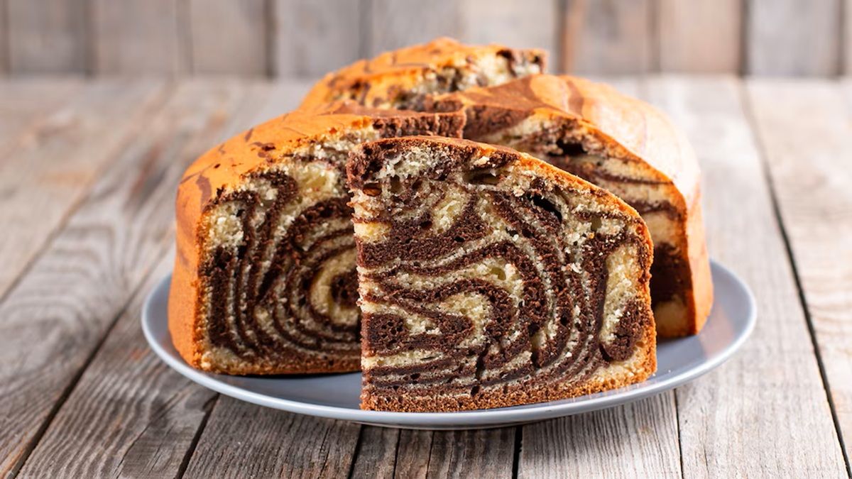 Rápida y fácil: receta de bizcochuelo marmolado esponjoso