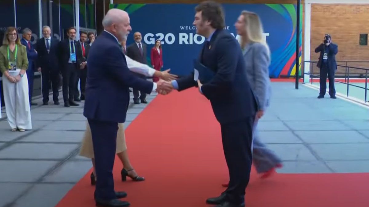 El frío saludo entre Milei y Lula en la Cumbre del G20