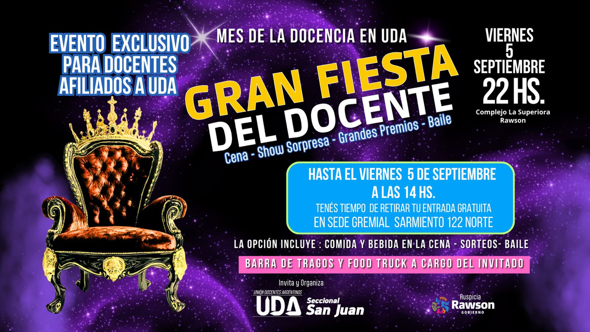 Gran Fiesta del Docente: diversión y reconocimientos en UDA San Juan