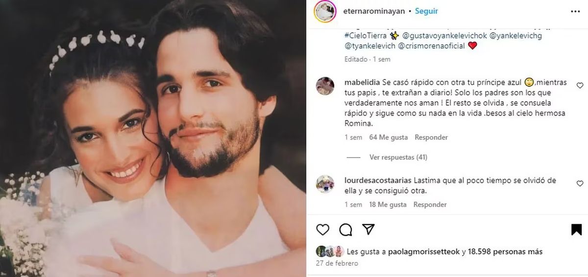 Se viralizó una foto del casamiento de Romina Yan que desató un ...