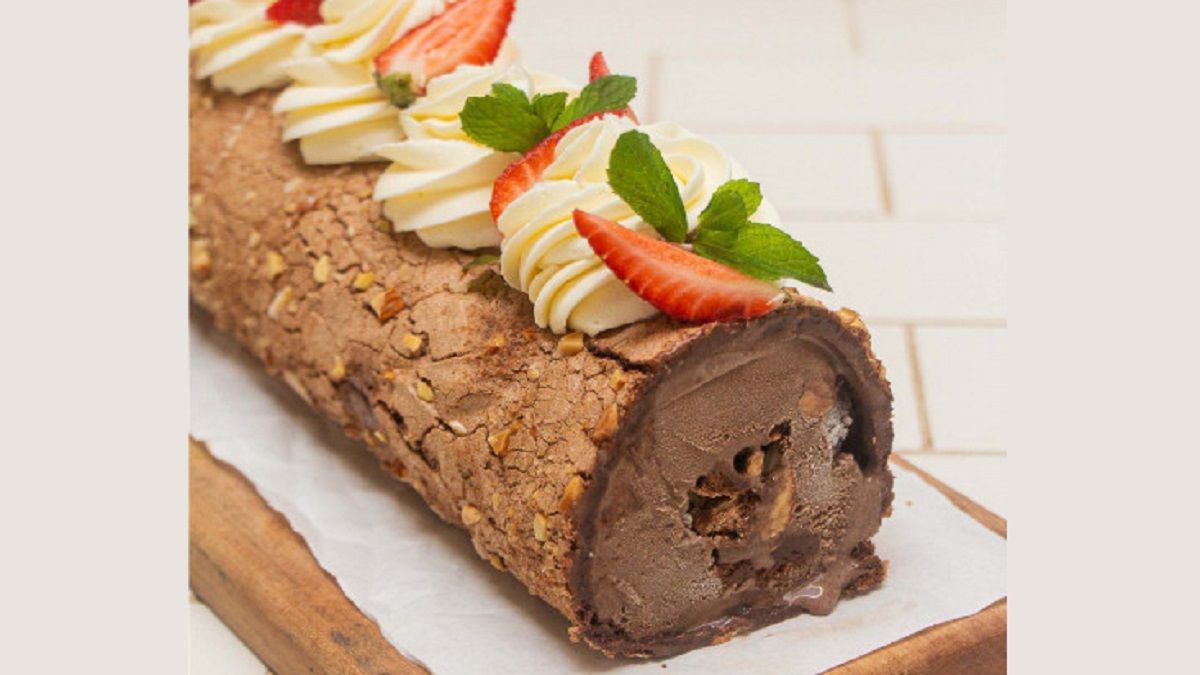 Ideal para el verano: merengón de cacao relleno de helado