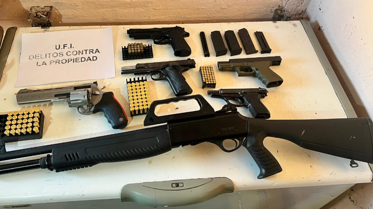 Hallaron 6 armas de fuego y municiones en una casa en Chimbas